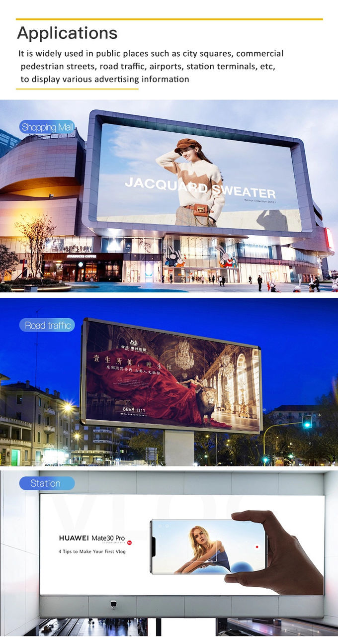 High Resolution IP65 Large Size Outdoor Full Color LED Display Video ...